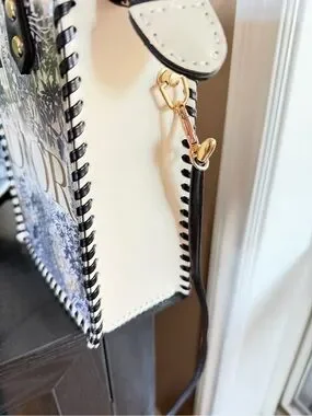 Dior | Bags | Dior Upcycled Handbag Ivory And Shades Of Blue And Gold ...